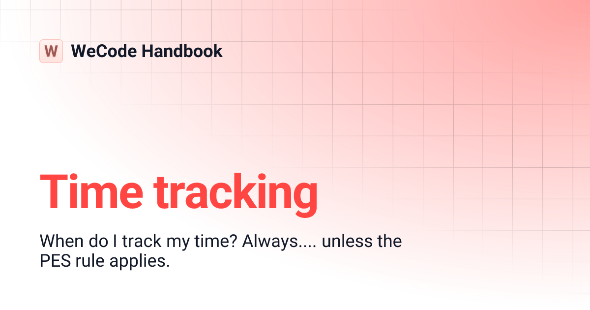Time tracking | WeCode Handbook